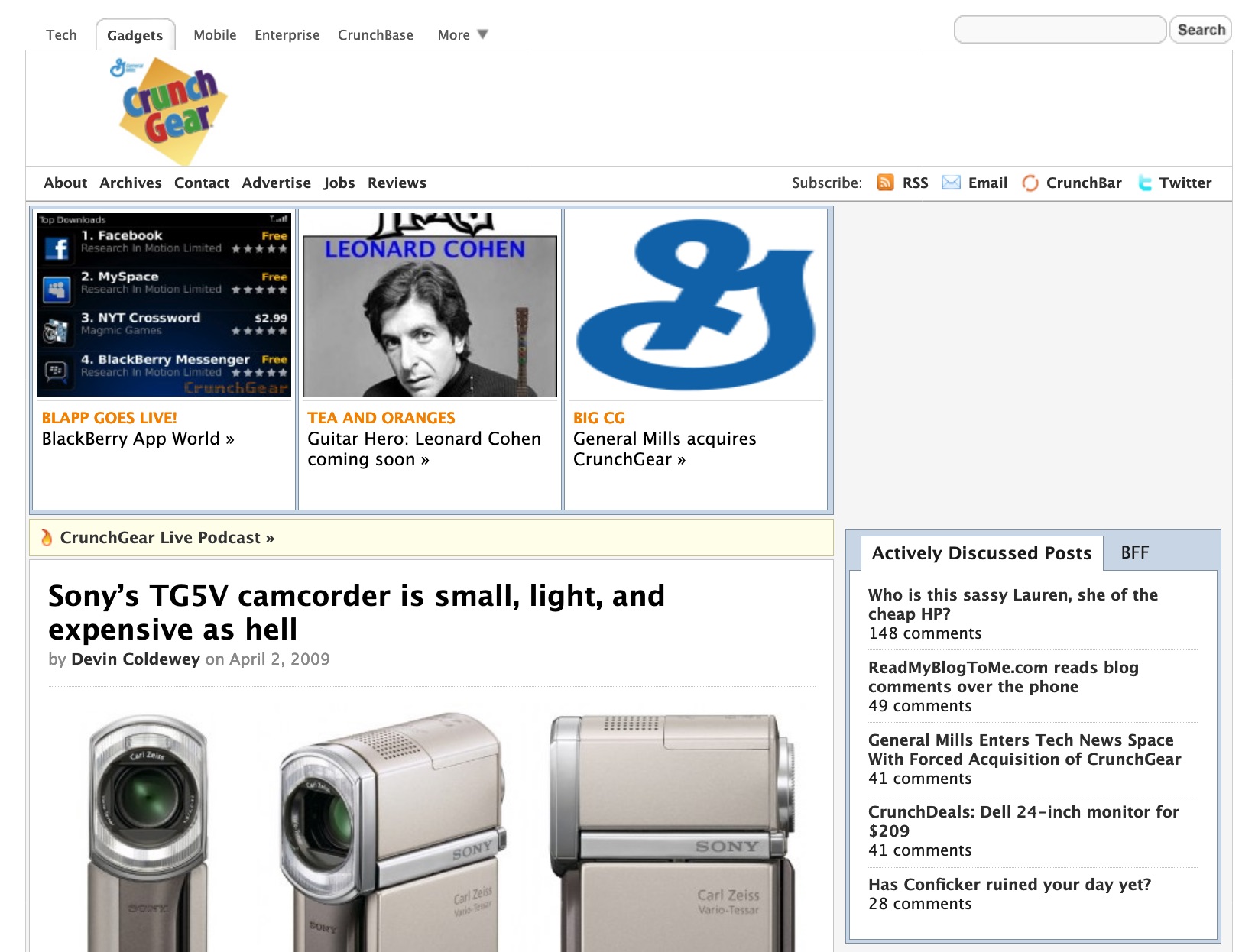 20 Years of TechCrunch Website Design History - 12 Images - Version Museum