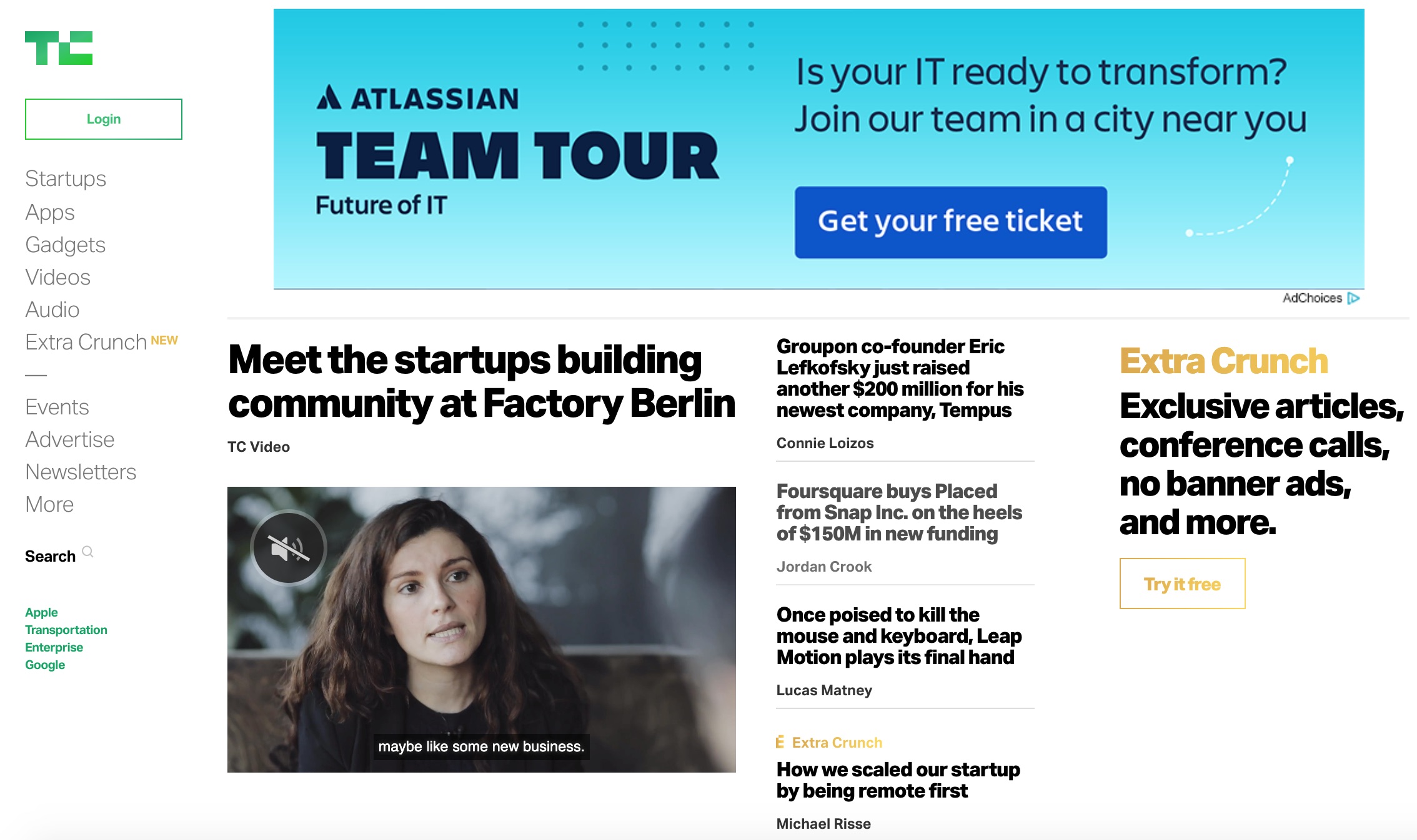 20 Years of TechCrunch Website Design History - 12 Images - Version Museum