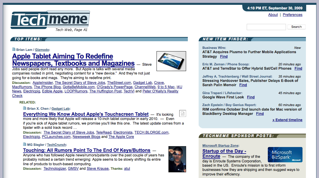 20 Years of Techmeme Website Design History - 14 Images - Version Museum