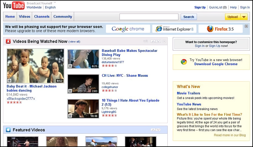 20 Years of YouTube Website Design History - 39 Images - Version Museum